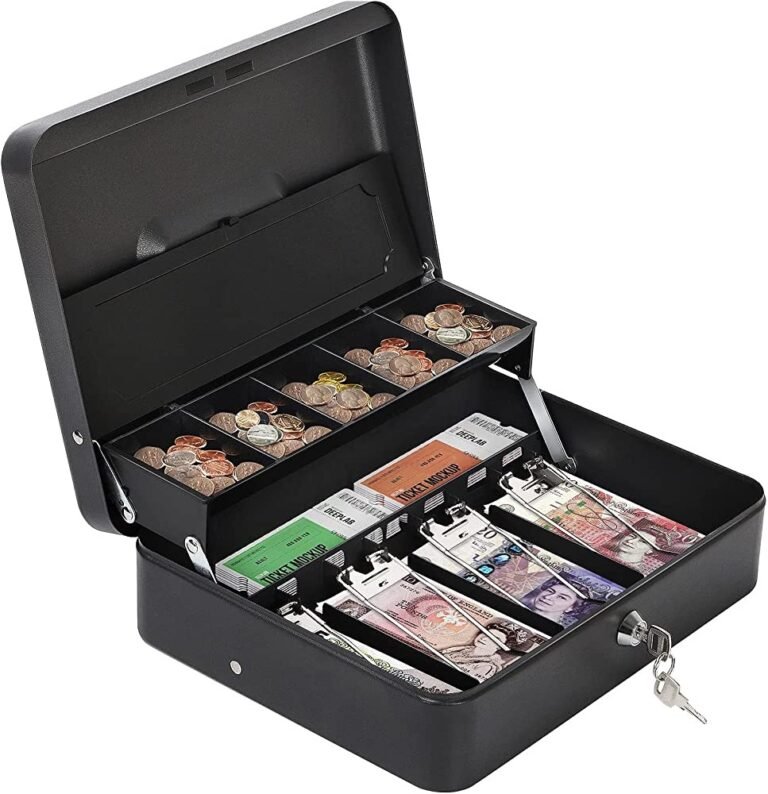Black Secure Cash Box / Money organizer/ Cashier Register...
