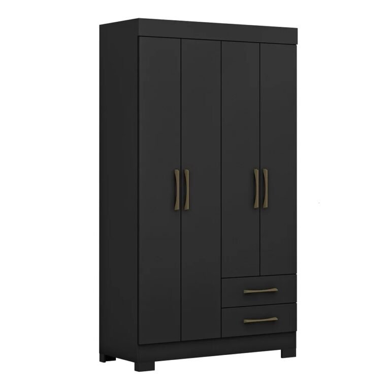 Shopro Scotland Black 4 door/2 drawer Wardrobe - Shopro Distributors